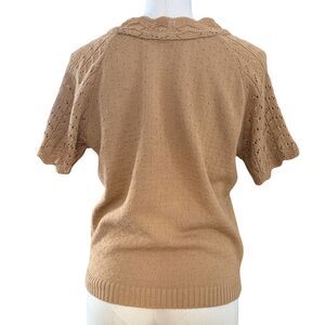 Sara Morgan | Sweaters | Sara Morgan Eyelet Knit Short Sleeve Textured ...